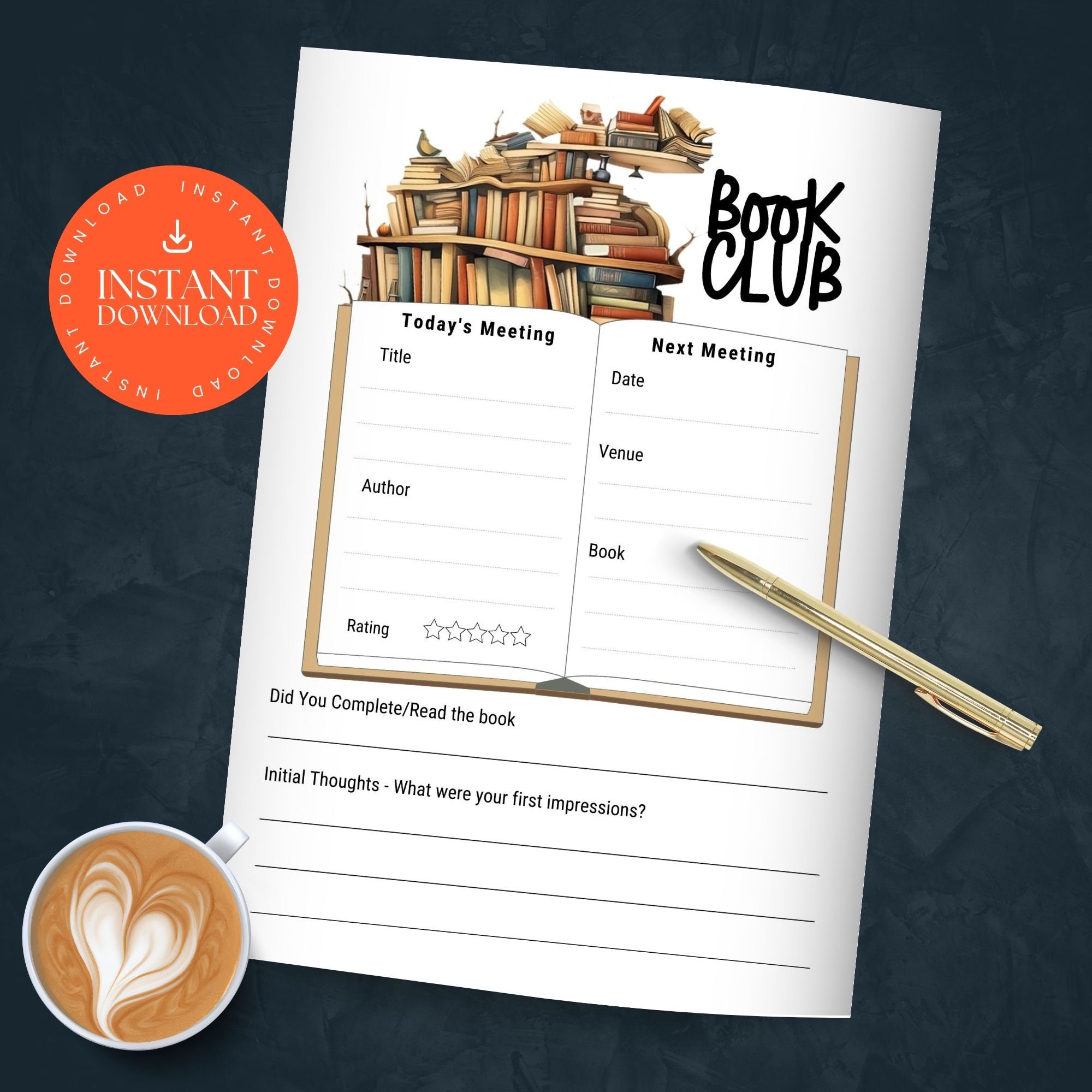 Book Club Kit, INSTANT DOWNLOAD, Reading Group Resources, Printable ...