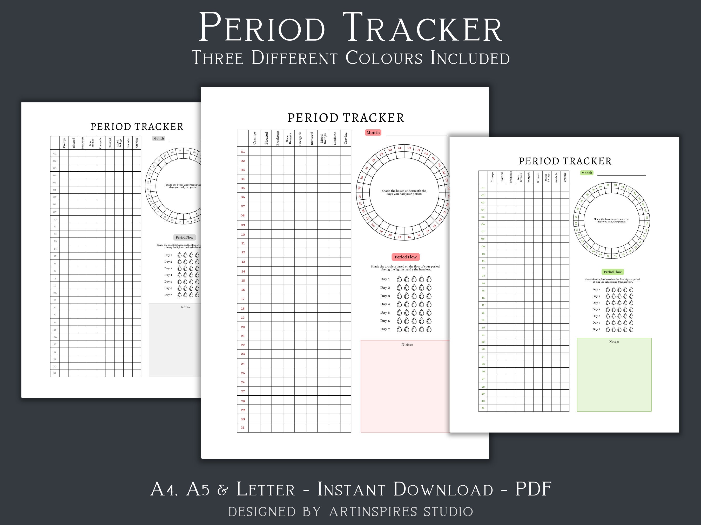 Period Tracker Printable, Period Journal, Printable Period Tracker ...