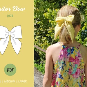 Customizable Bow PDF Sewing Pattern/sailor Bow Pattern/layered Hair Bow ...