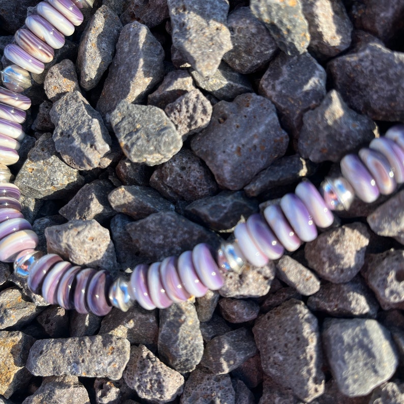 Wampum Shell and Sterling Silver Seamed Beaded Necklace - Etsy