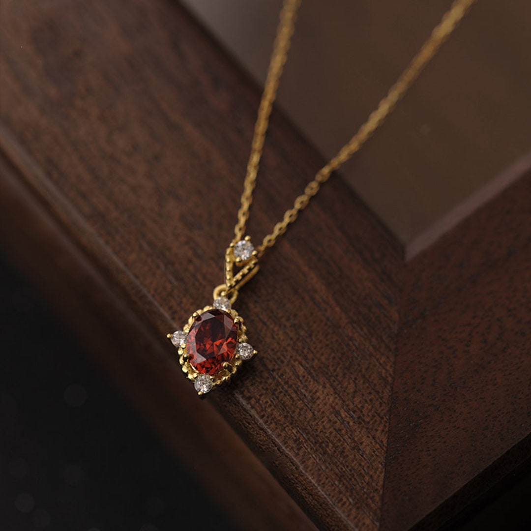 Ruby Necklace Gifts for Women, July Birthstone Necklace, Dainty ...