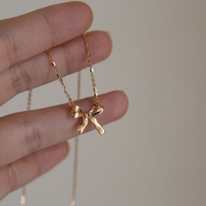 Dainty Delicate Ribbon Necklace in Gold and Silver Bow Tie - Etsy UK