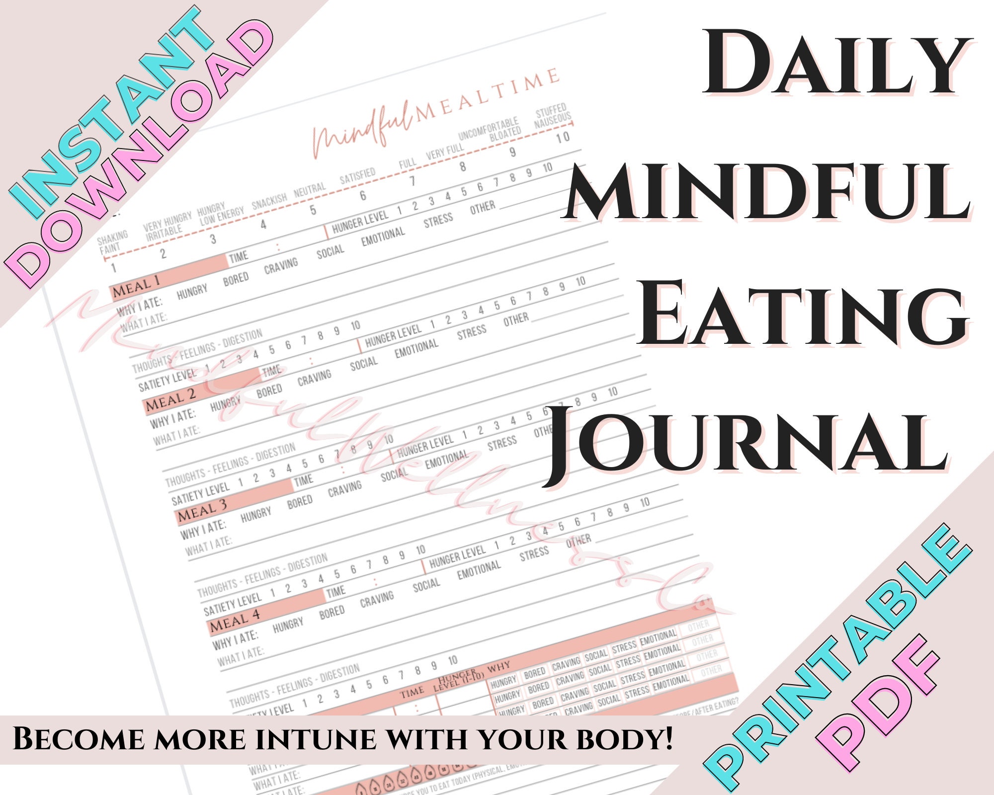 Mindful Mealtime Journal Diary Daily Mealtime Journal Food - Etsy UK