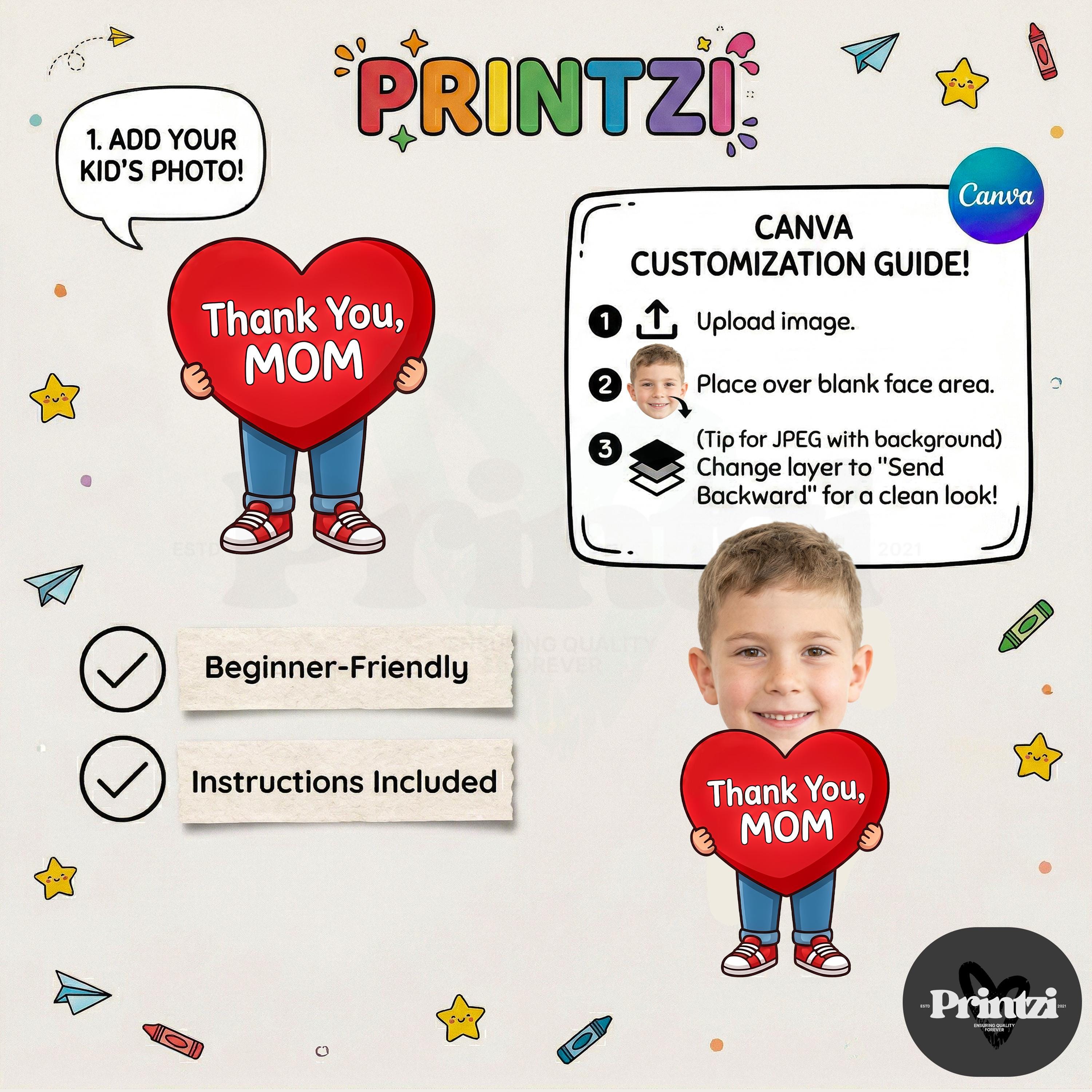 Mother’s Day Kids Add Face Activity, Printable Craft & Bulletin Board ...