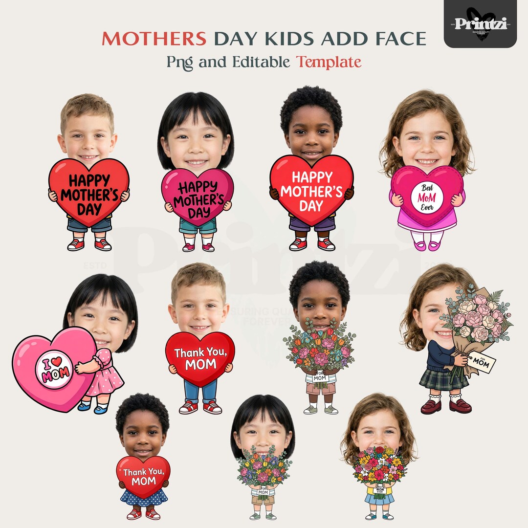 Mother’s Day Kids Add Face Activity, Printable Craft & Bulletin Board ...