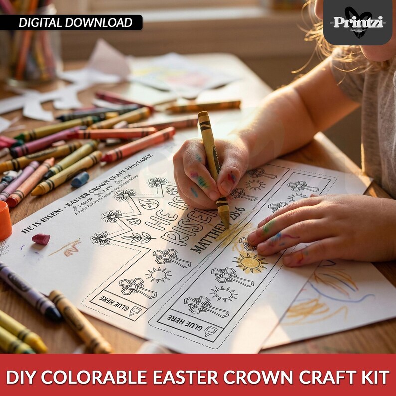 Easter Crown Craft for Kids | He Ss Risen Bible Verse | Resurrection ...