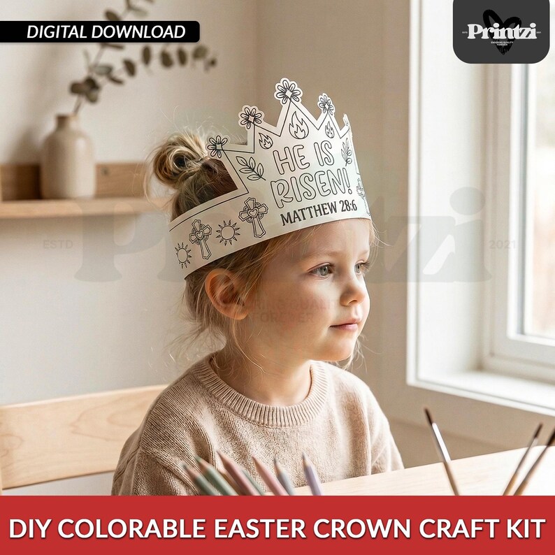 Easter Crown Craft for Kids | He Ss Risen Bible Verse | Resurrection ...
