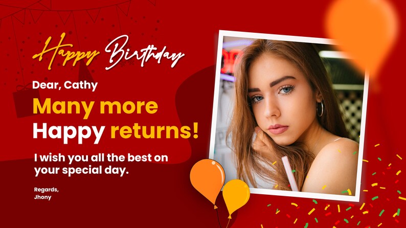 Printable Birthday Card, Editable Happy Birthday Greeting Card, Seven ...