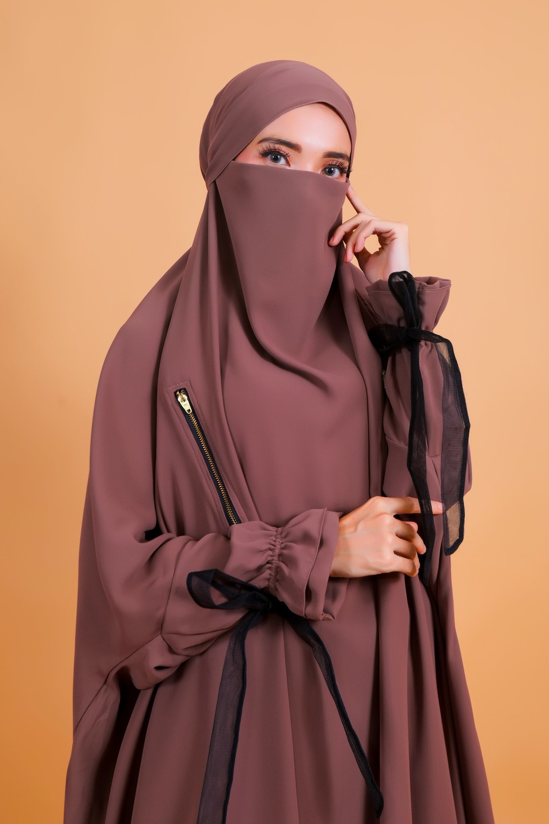French Khimar Khimar With Sleeves Chiffon Khimar Jilbab Full - Etsy