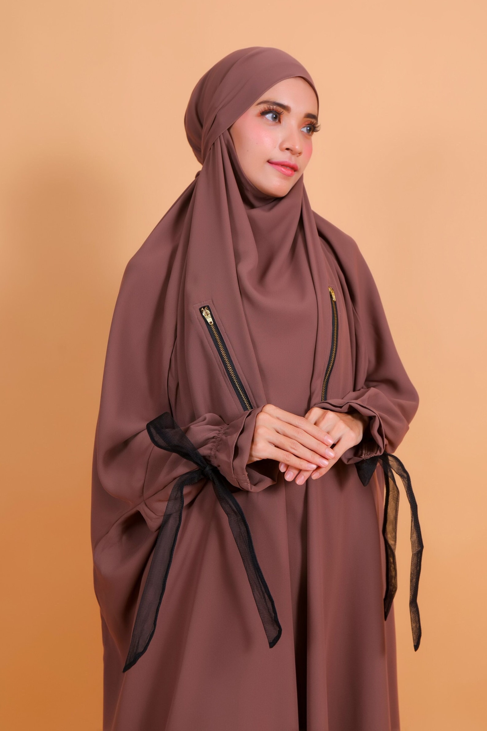 French Khimar, Khimar With Sleeves, Chiffon Khimar Jilbab Full Length ...