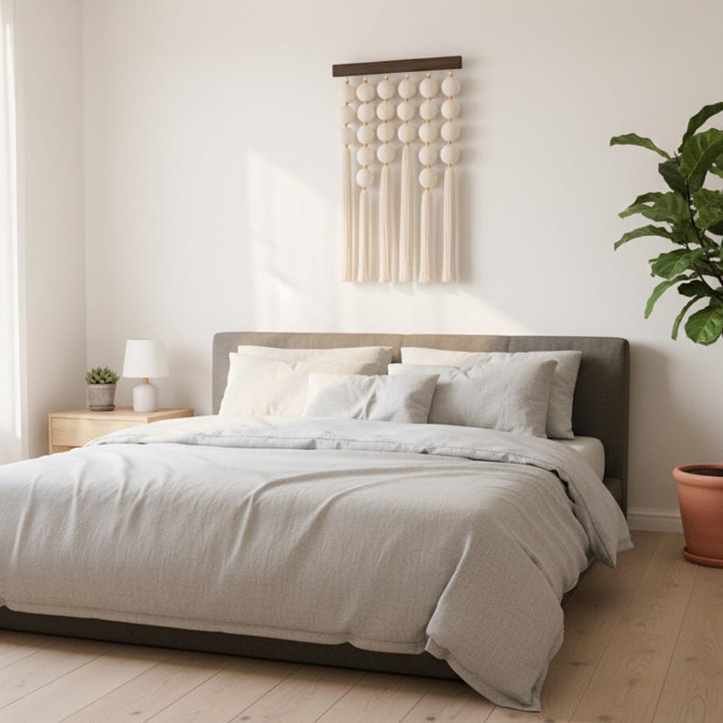 Minimalist Macrame Wall Hanging for Contemporary and Neutral Spaces U28 ...