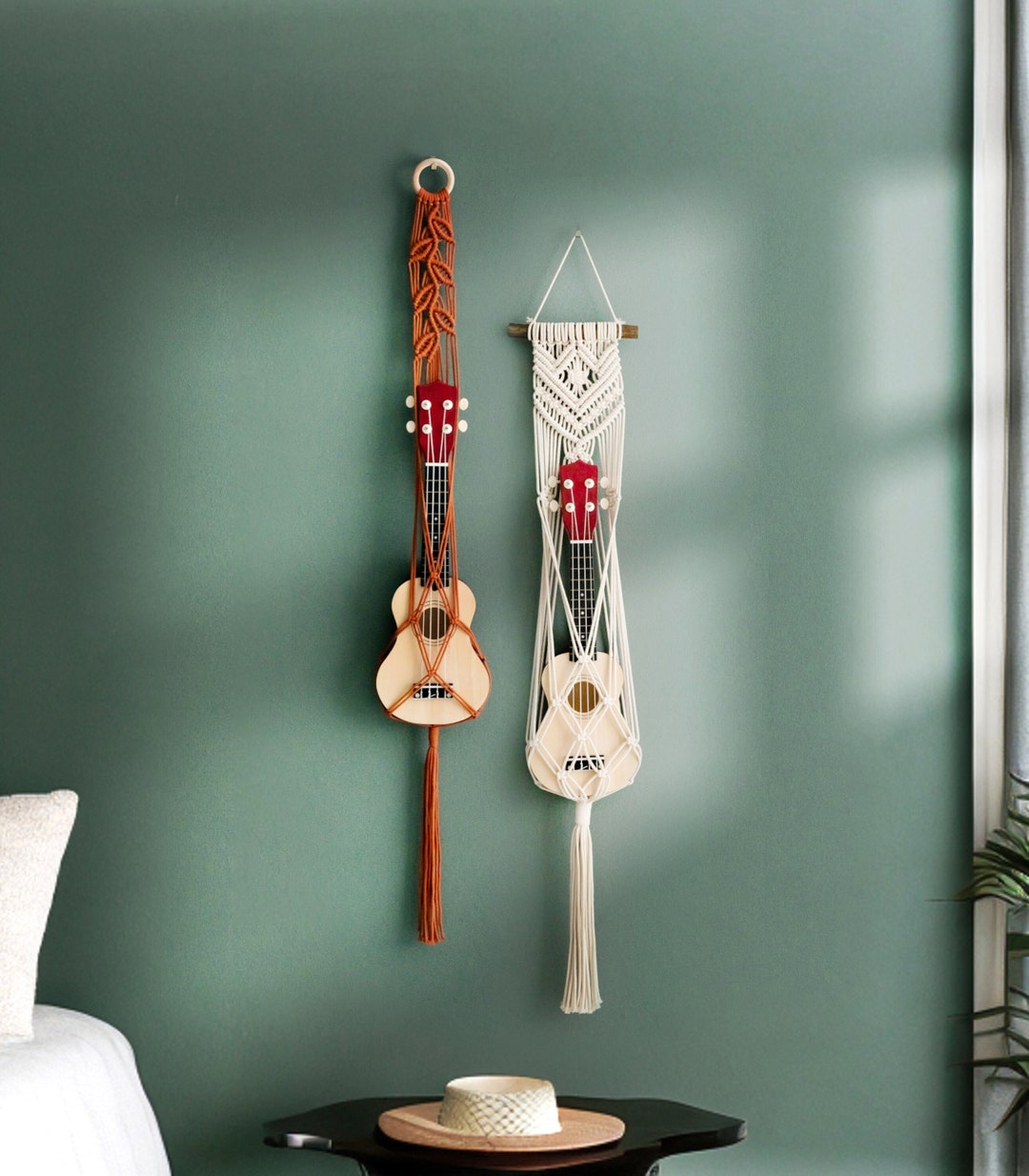 Macrame Ukulele Display, Musical Instrument Decor, Ukulele Display ...