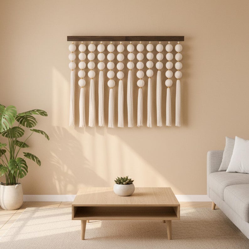 Minimalist Macrame Wall Hanging for Contemporary and Neutral Spaces U28 ...