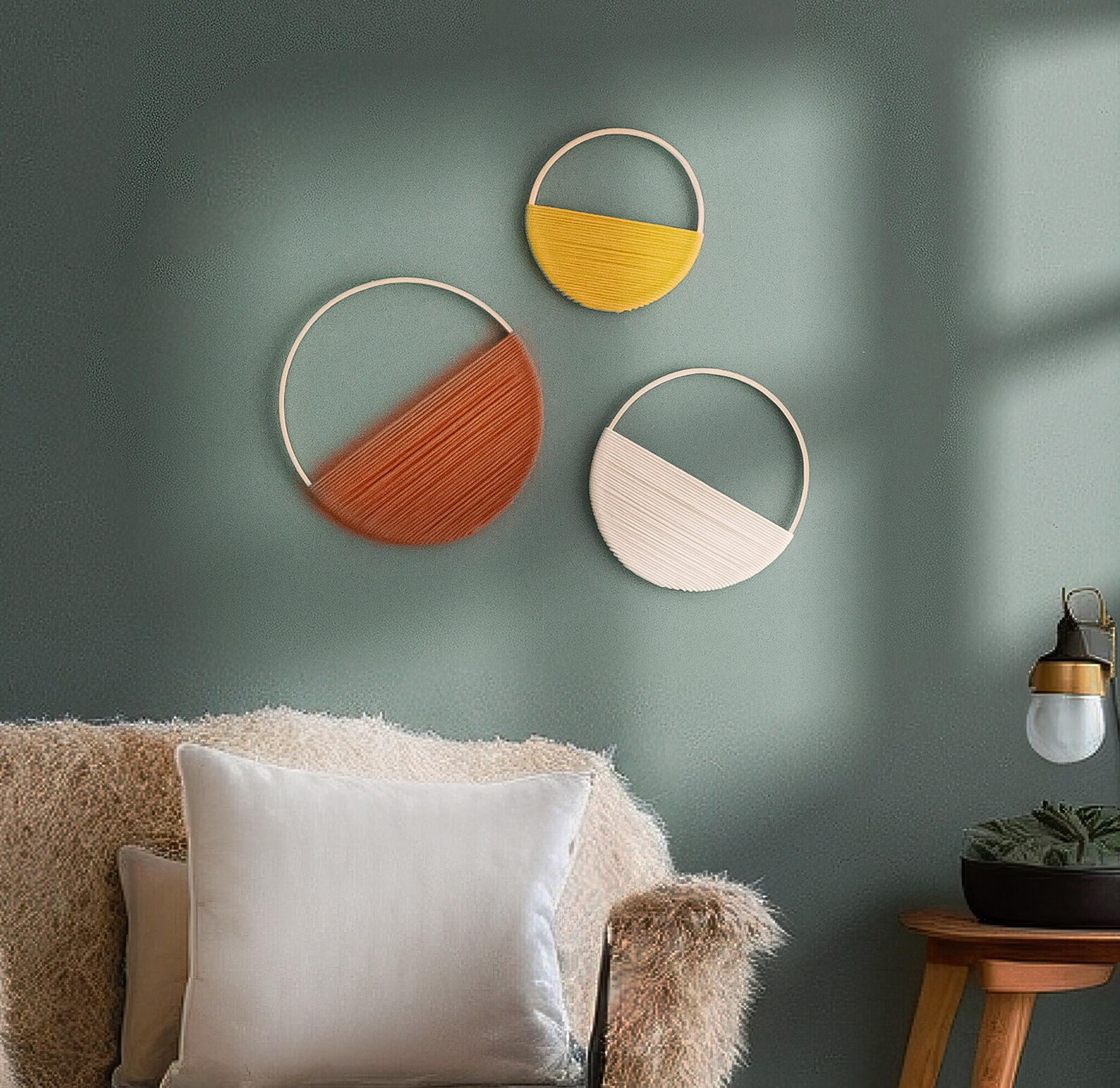 Circle Wall Hanging, Scandinavian Decor, Geometric Art, Circle Wall ...