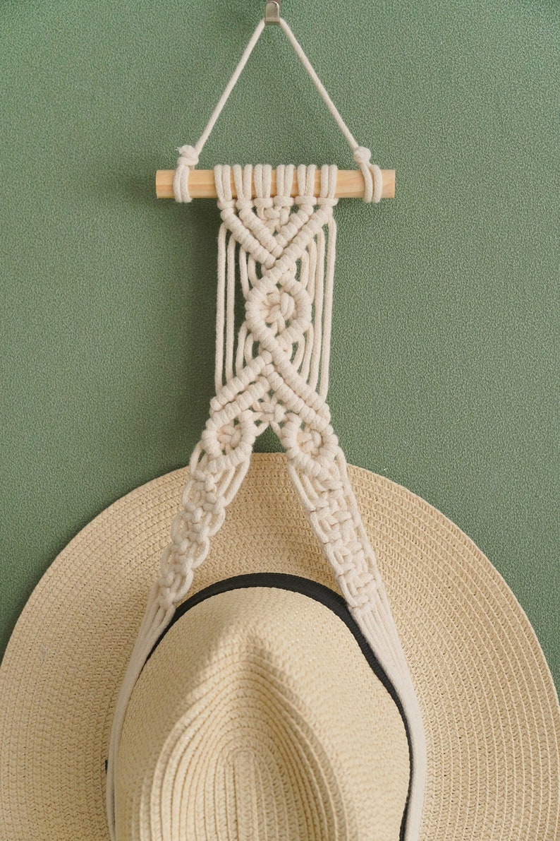 Macrame Hat Holder, Boho Macrame Decor, Gift for Her, Boho Hat ...