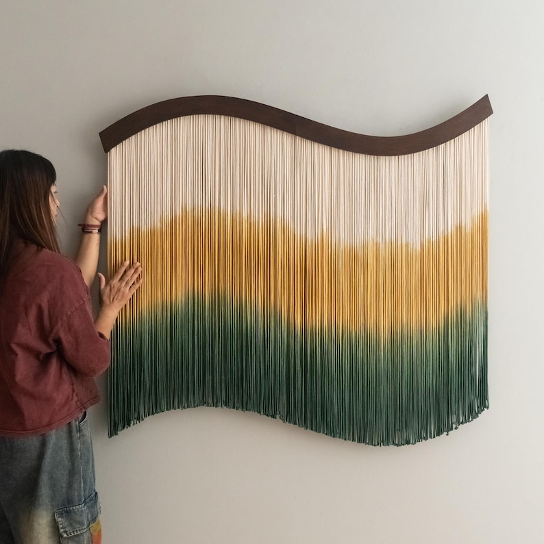 Waves of Joy Macrame Wall Hanging Ombre Yellow to Green U26 - Etsy