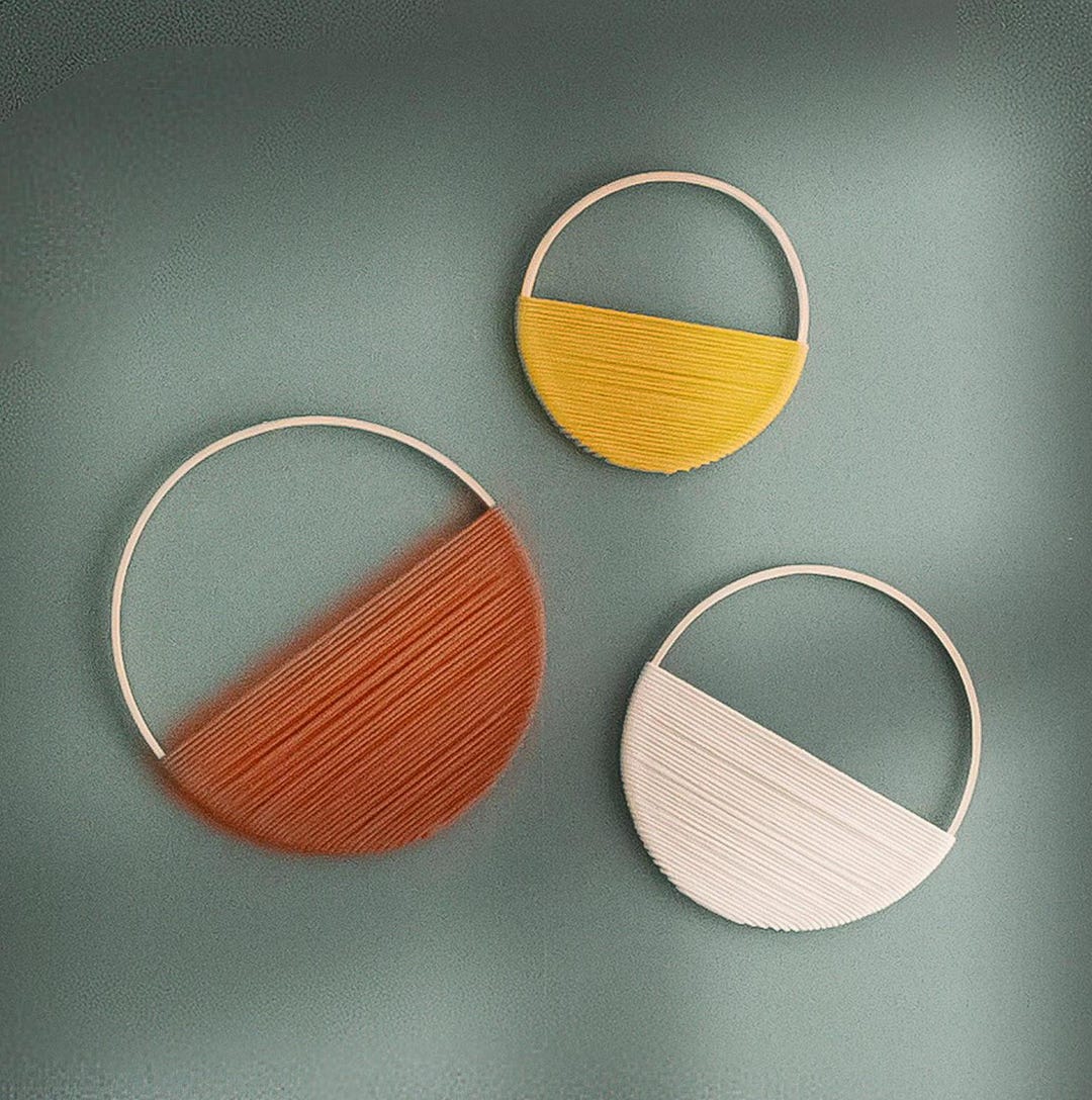 Circle Wall Hanging, Scandinavian Decor, Geometric Art, Circle Wall ...