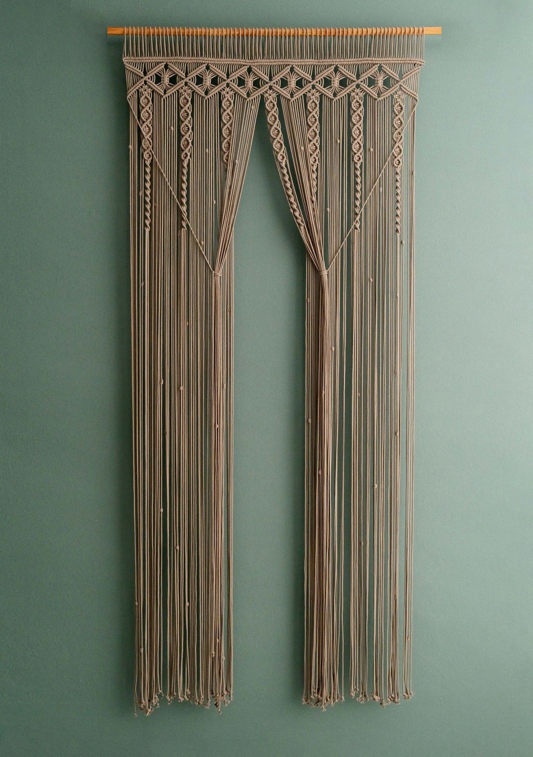 Macrame Large Curtain, Macrame Window, Bohemian Wall Decor Modern ...