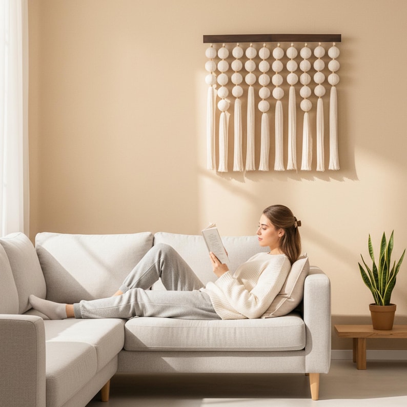 Minimalist Macrame Wall Hanging for Contemporary and Neutral Spaces U28 ...