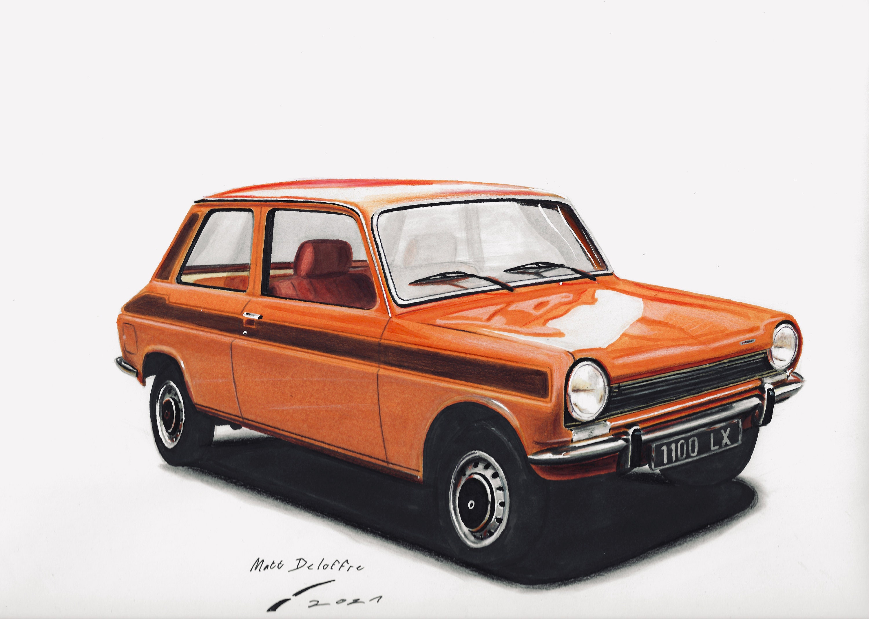 Simca 1100 LX reproduction/illustration on A3 Format - Etsy