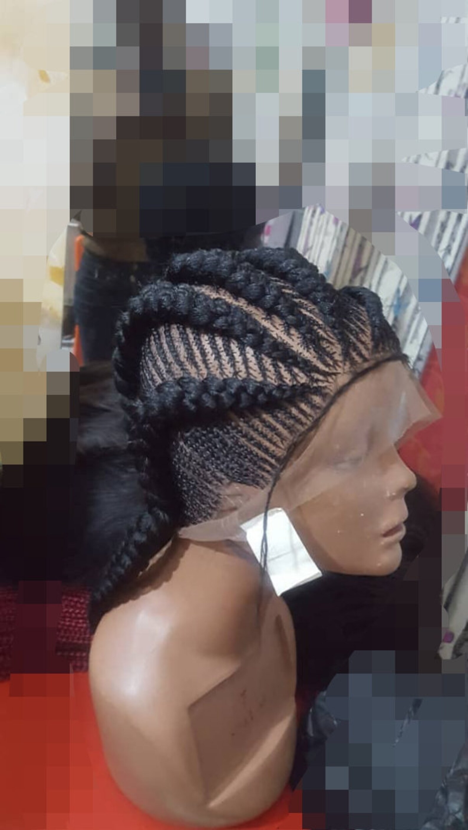 Braided Wig Wig Corn Row Braided Wig Black Women's - Etsy