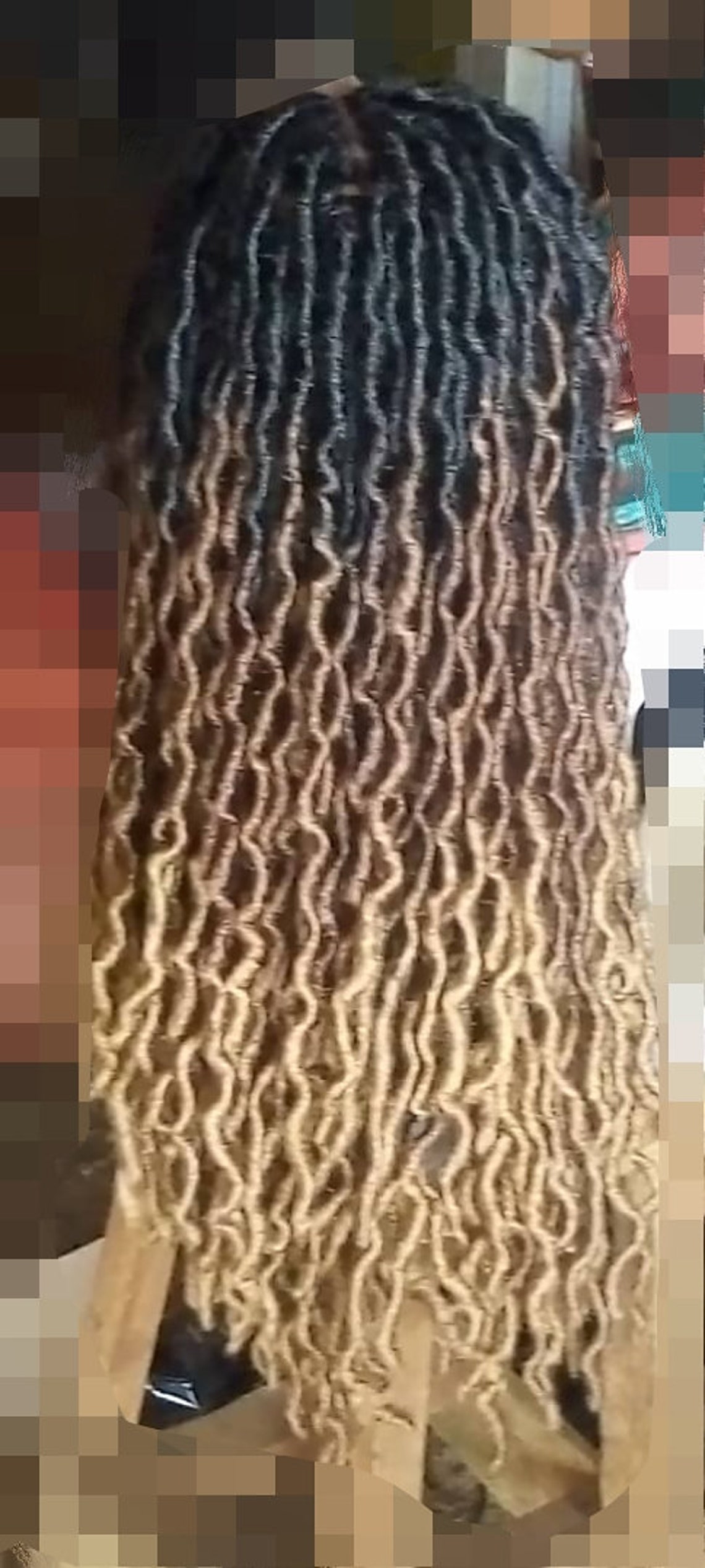 Braided Wig Dreadlocs Twisted Locs Faux Locs Distress - Etsy