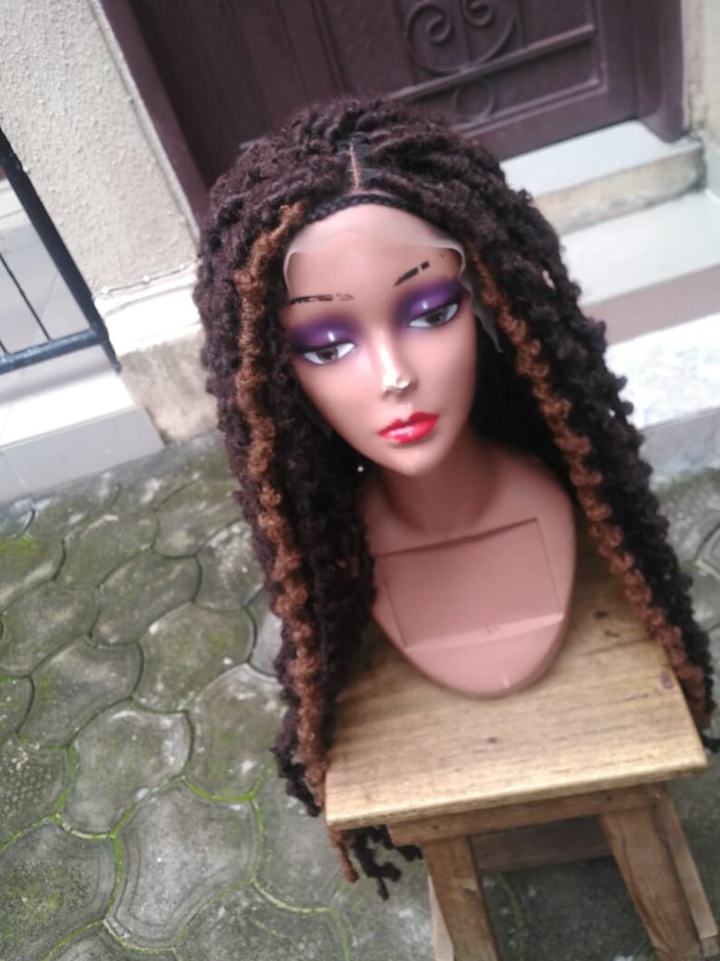 Braided Wig Butterfly Locs Dread Locs Faux Locs Distress - Etsy