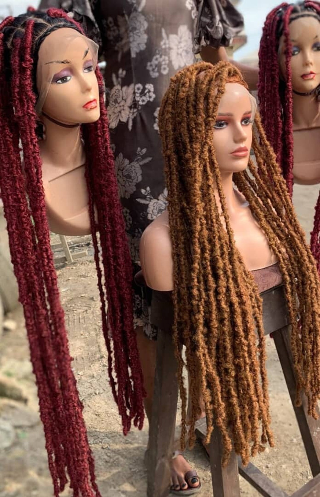 Braided Wig, Twisted Locs, Faux Locs, Distress Locs,dreadlocks, Goddess ...