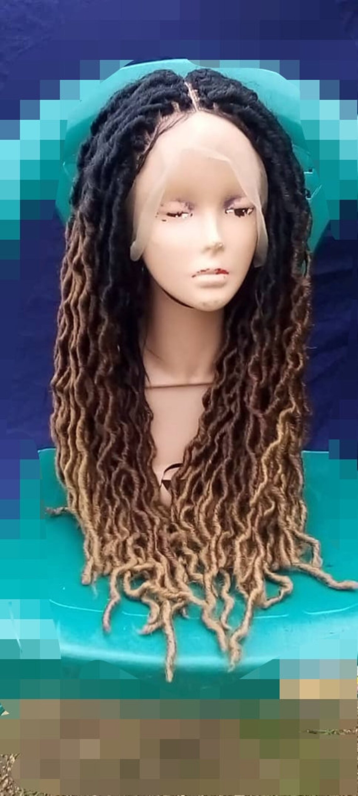 Braided Wig Dreadlocs Twisted Locs Faux Locs Distress - Etsy