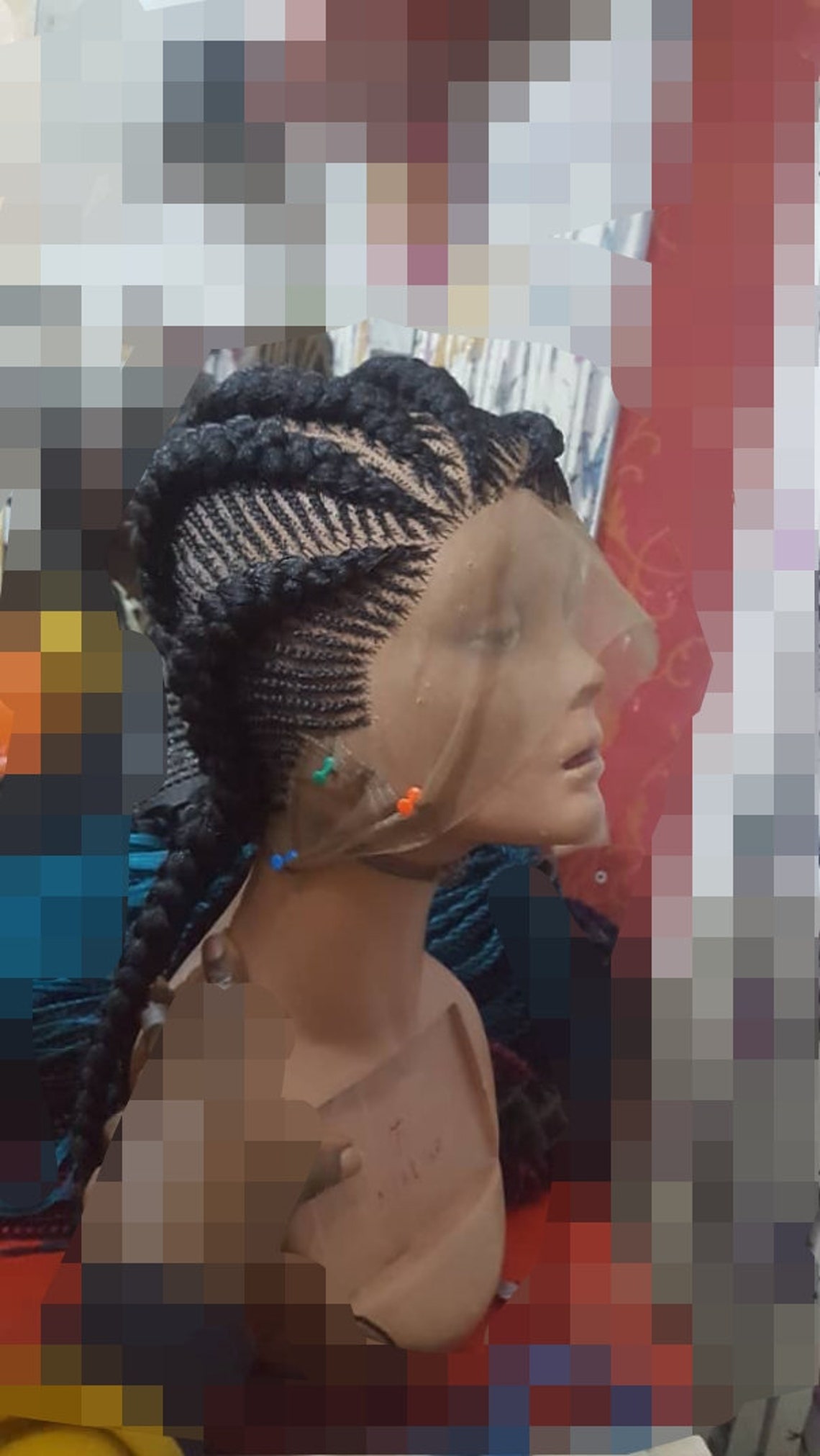 Braided Wig Wig Corn Row Braided Wig Black Women's - Etsy