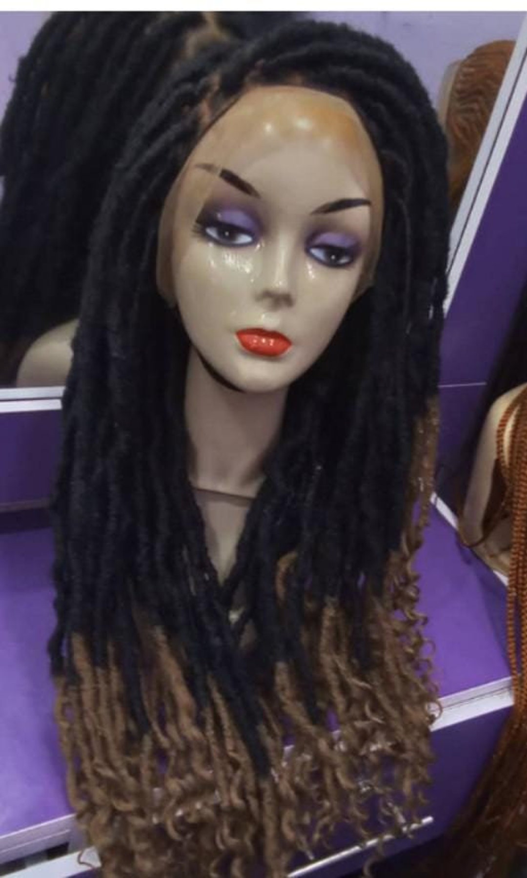 Braided Wig, Butterfly Locs Wig ,dread Locs,full Lace Wig ,faux Locks ...