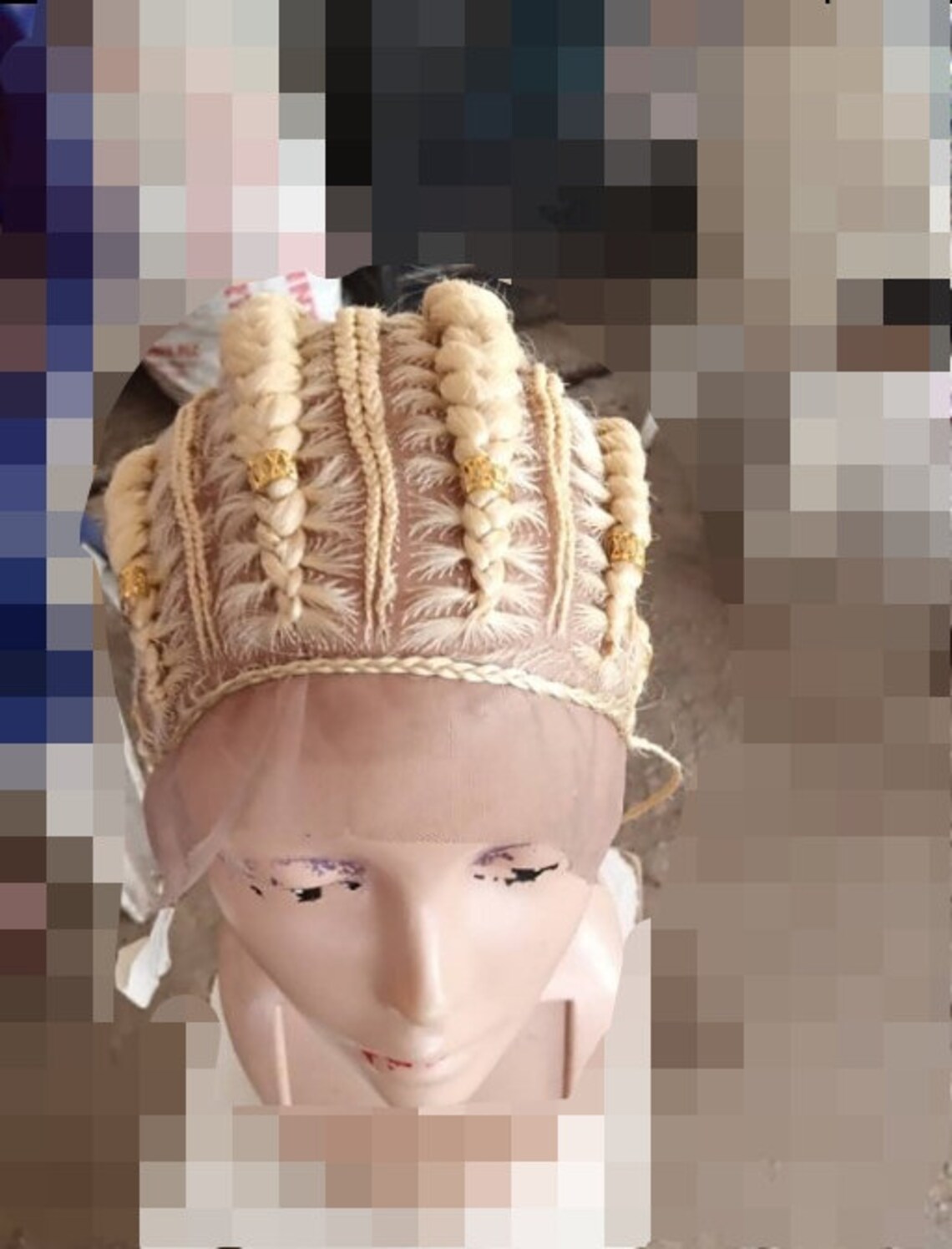 Braided Wiglarge Cornrow Braided Wig Full Lace Cornrows - Etsy
