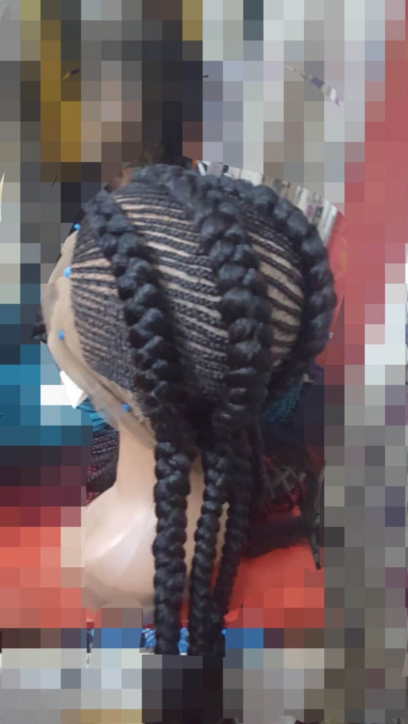 Braided Wig Wig Corn Row Braided Wig Black Women's - Etsy