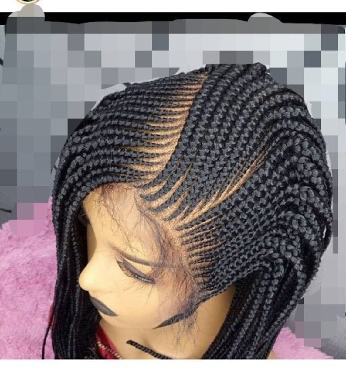 Braided Wigghana Braided Wig With Frontal Lace/senegalese - Etsy