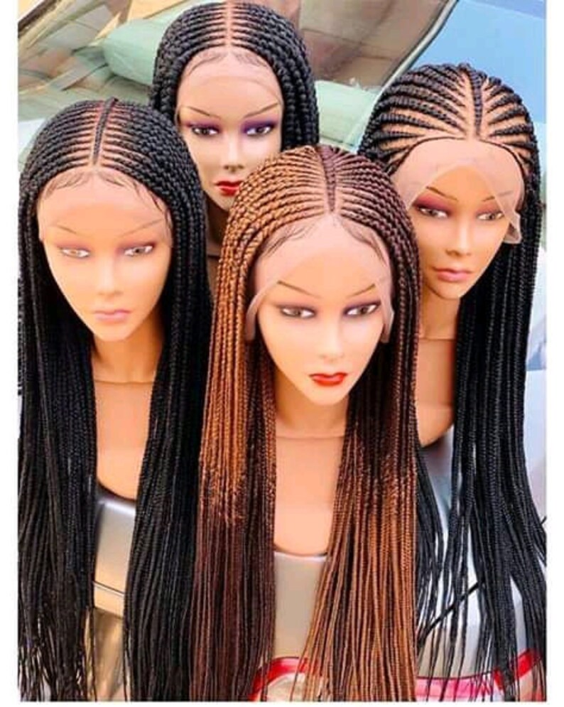 Braided Wigghana Braidscornrows Cornrow Braids Wig Braided | Etsy