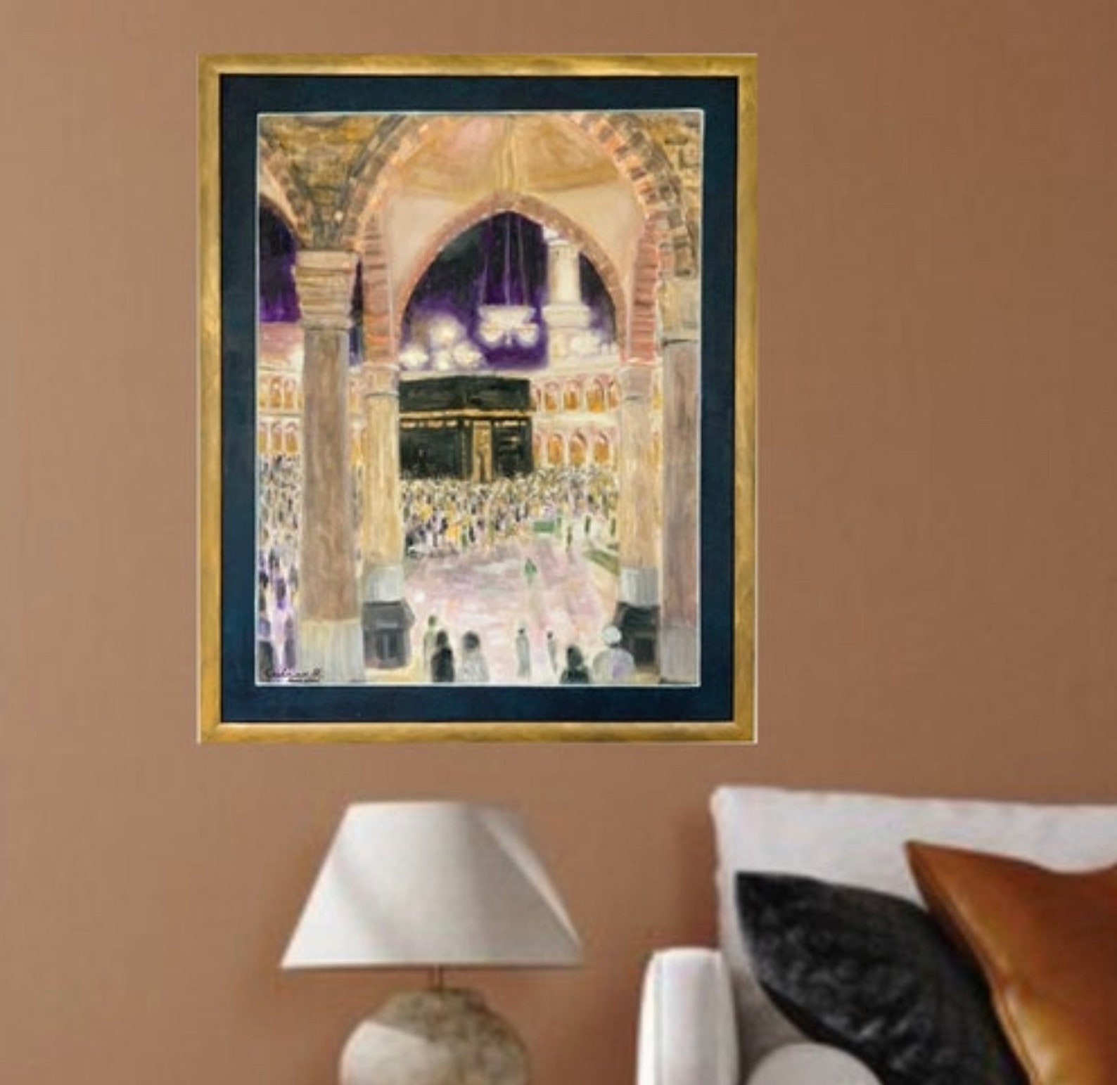 Kaaba Wall Art Masjid Al Haram Makkah, Original Oil Painting Print on ...