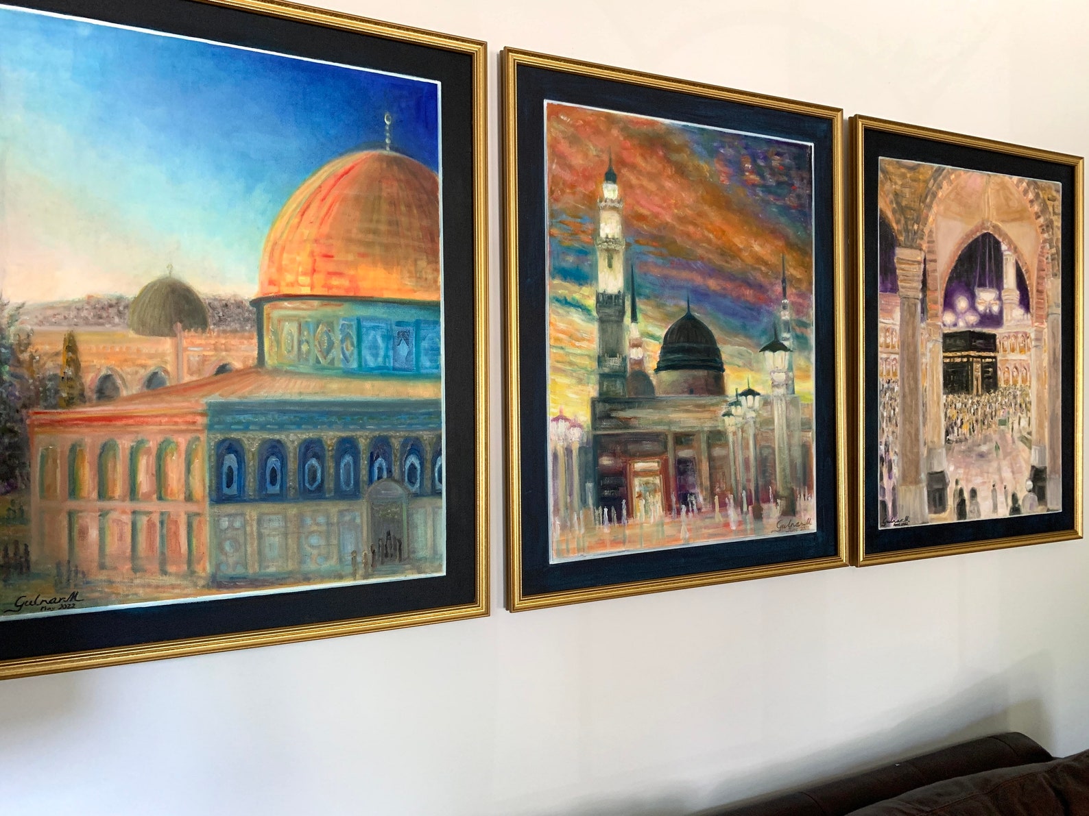 Kaaba Wall Art Masjid Al Haram Makkah, Original Oil Painting Print on ...