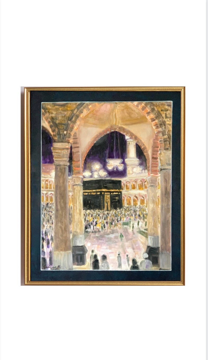Kaaba Wall Art Masjid Al Haram Makkah, Original Oil Painting Print on ...
