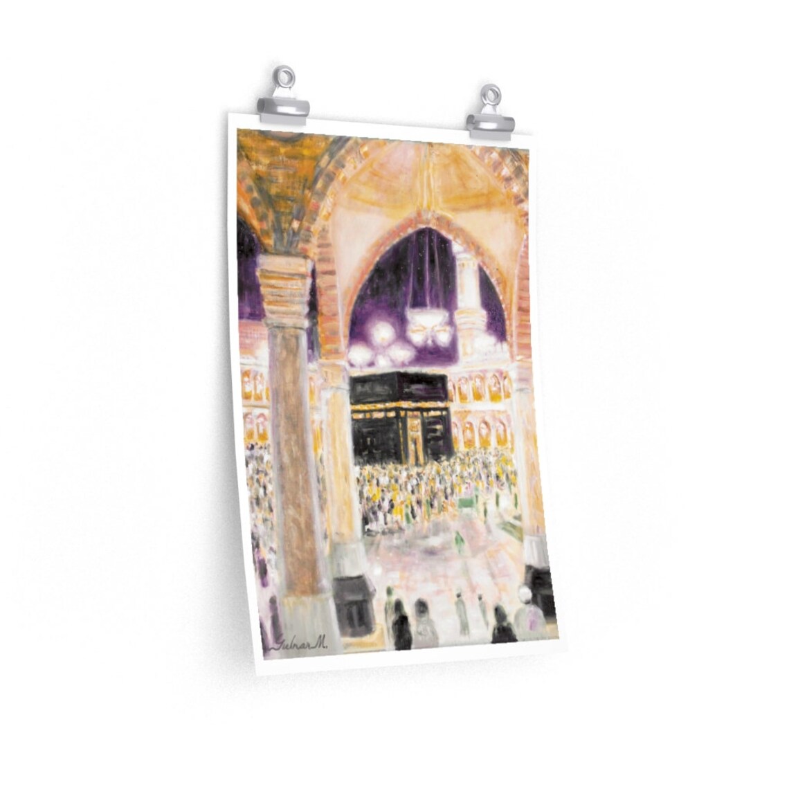 Kaaba Wall Art Masjid Al Haram Makkah, Original Oil Painting Print on ...