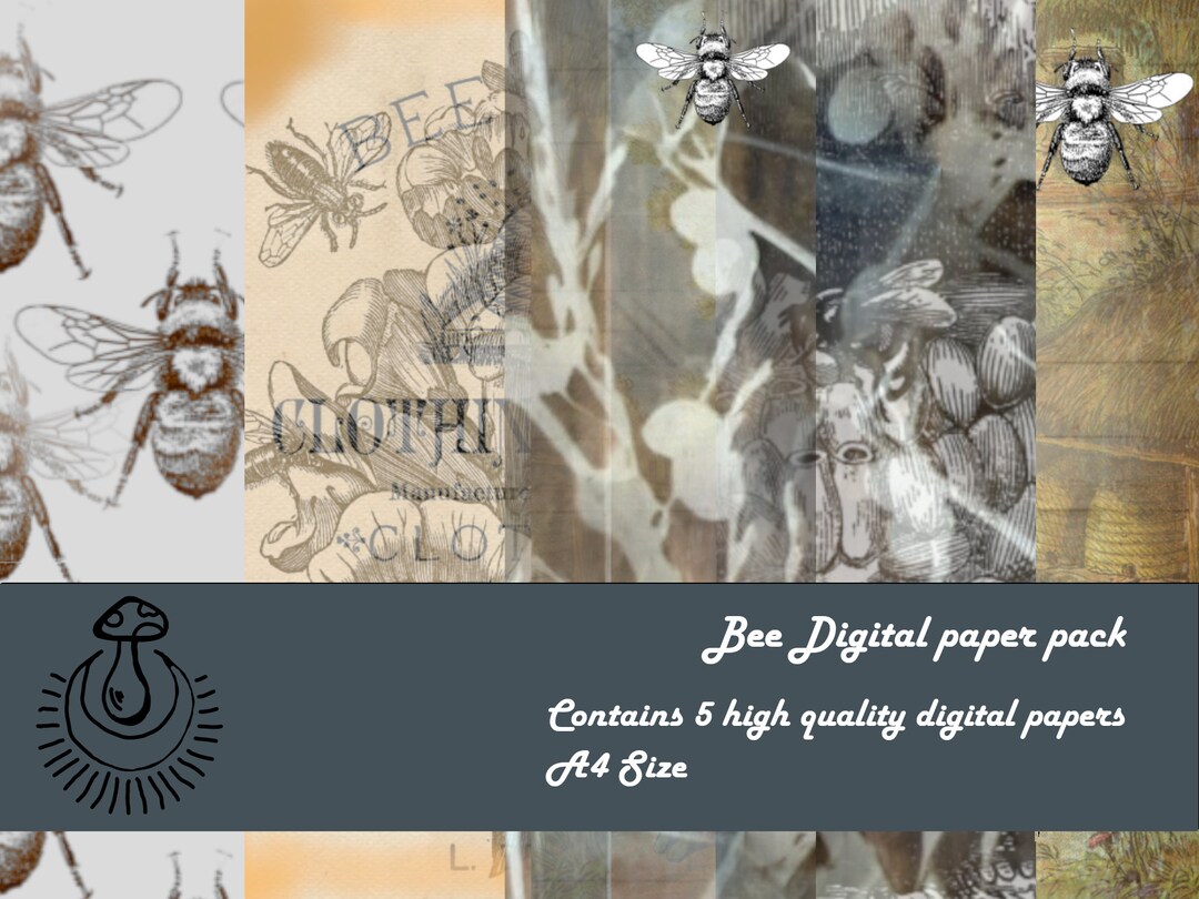 Bee Digital Paper Kit for Journaling, Scrapbooking and Paper Crafts - Etsy
