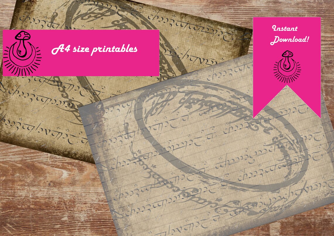 Lord of the Rings Themed Digital Paper Kit With Fussy Cuts, Journal ...