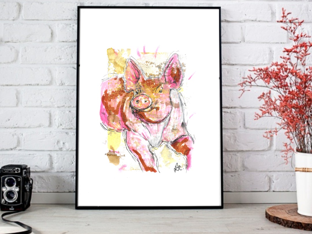 Pig Farm Yard Printable Wall Art A3 Size Print at Home - Etsy
