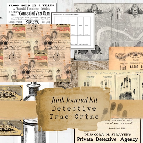Vintage Detective True Crime Themed Digital Paper Kit With - Etsy