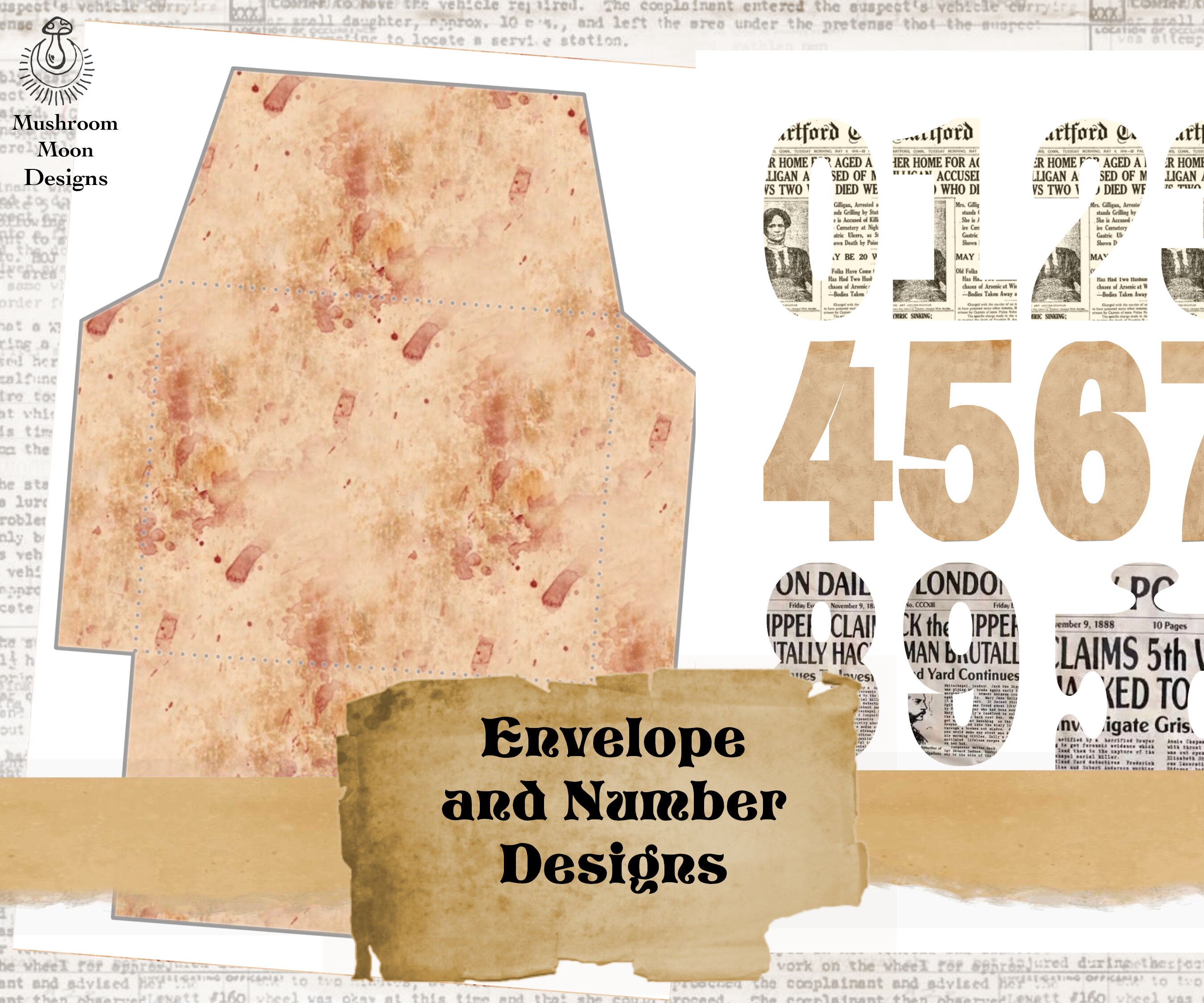 Vintage Detective, True Crime Themed Digital Paper ADD ON Kit With New ...