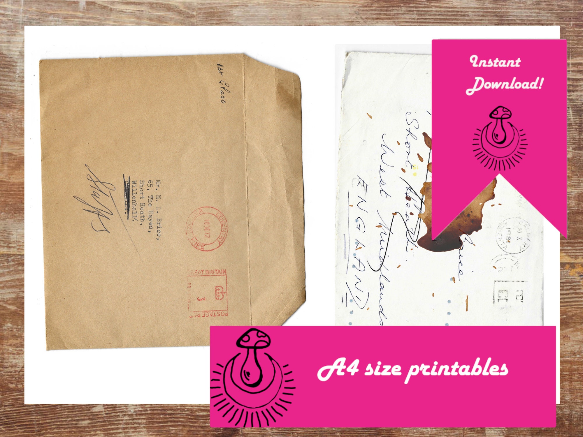 Family History Letters Digital Kit Including Vintage Letters, Envelopes ...