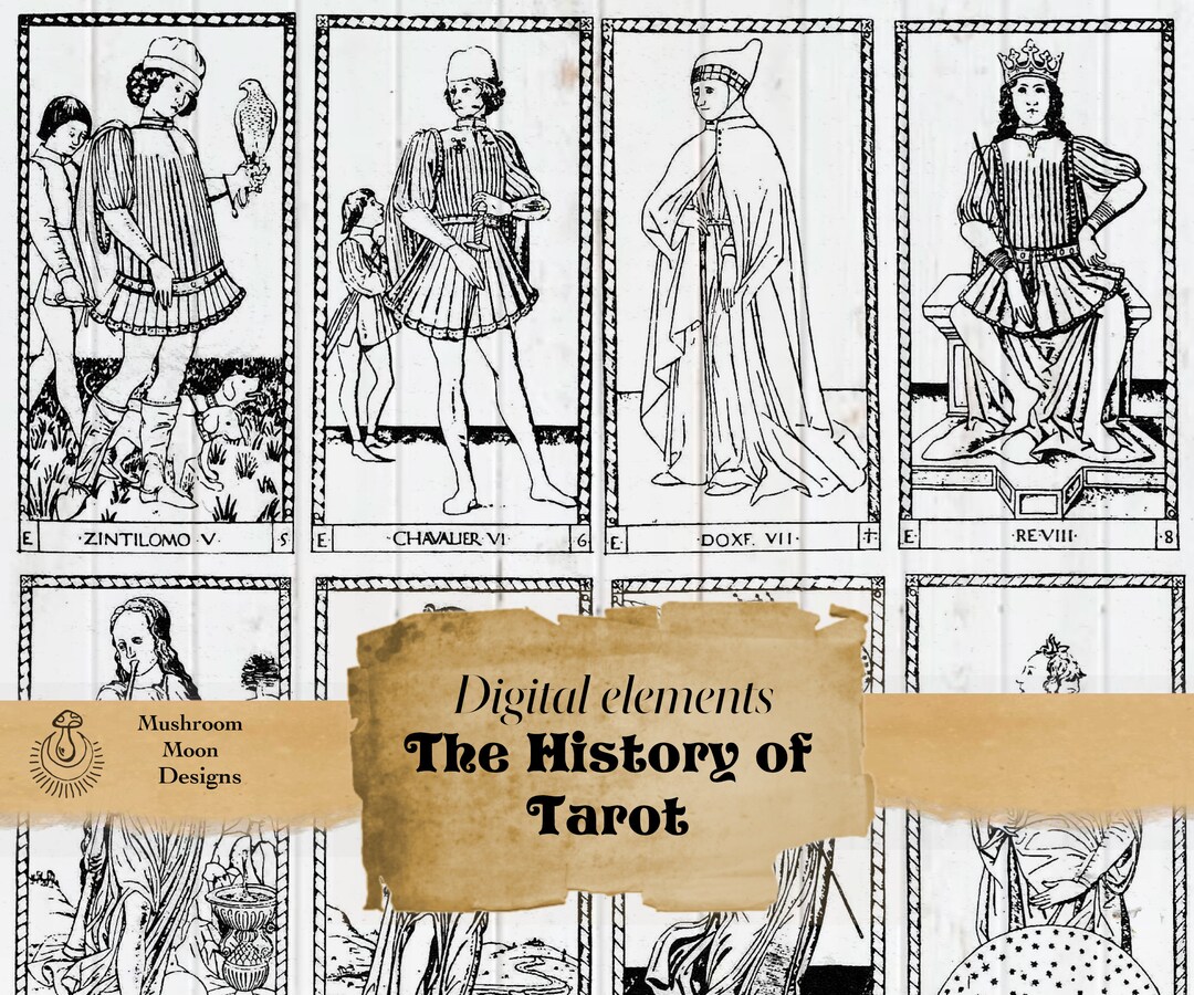 History of Tarot Digital Elements, Tarot Fussy Cuts, Tarot Ephemera ...