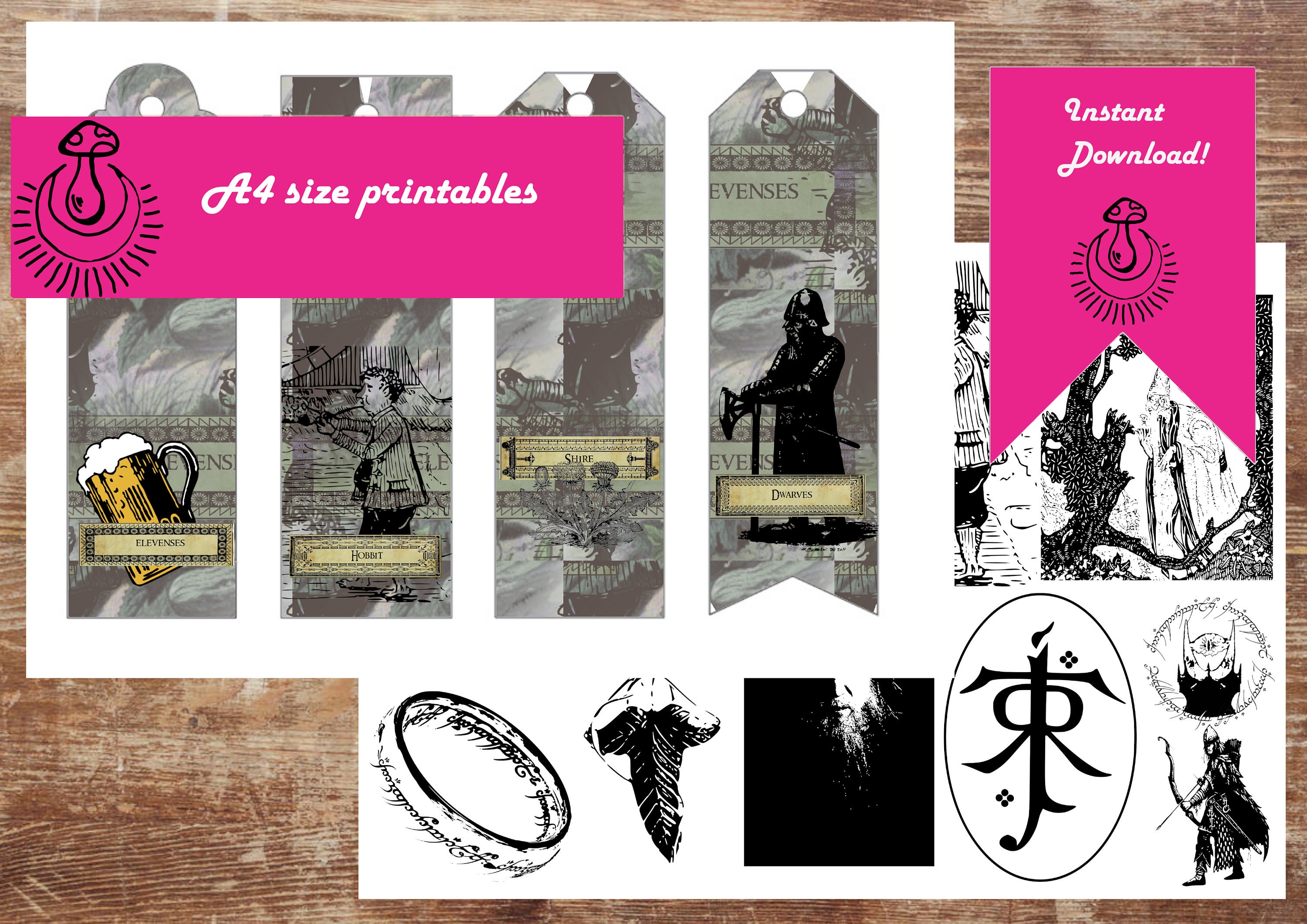 Lord of the Rings Themed Digital Paper Kit With Fussy Cuts, Journal ...