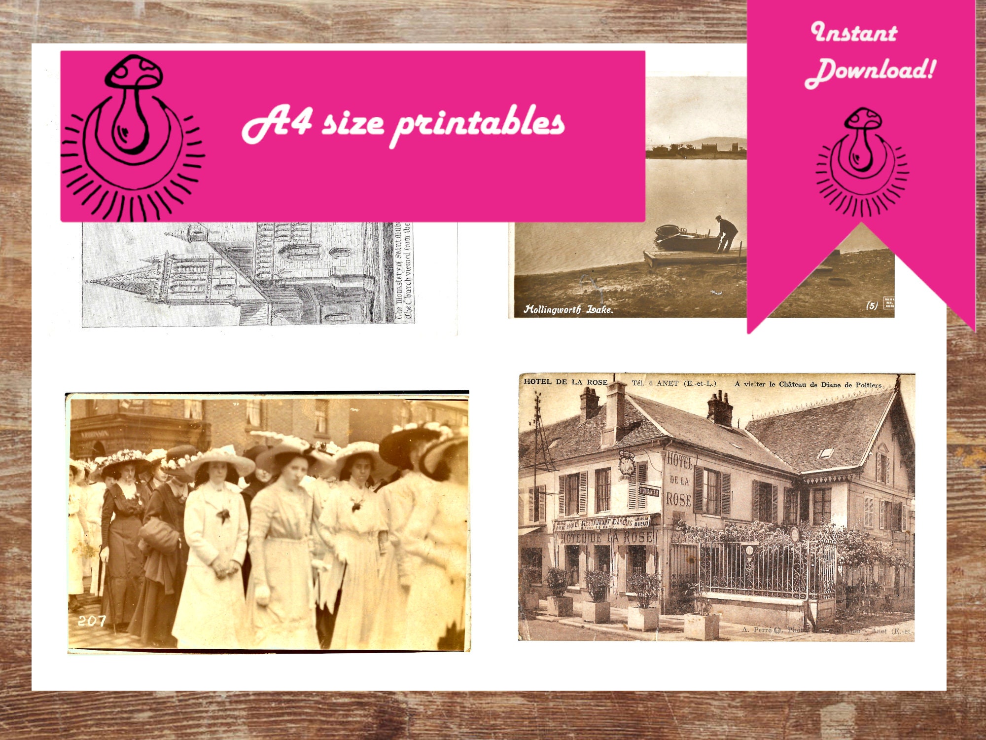 Family History Postcards Front and Back: Digital Ephemera Kit - Etsy
