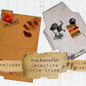 Vintage Detective, True Crime Themed Digital Paper Kit With Fussy Cuts ...