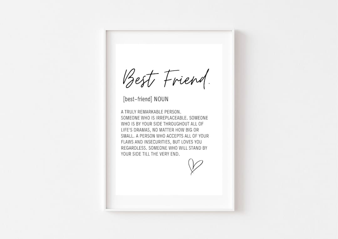 BEST FRIEND Meaning A4 Digital Print - Etsy